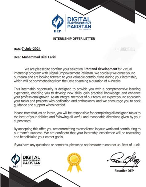 muhammad bilal farid on linkedin internship frontenddevelopment