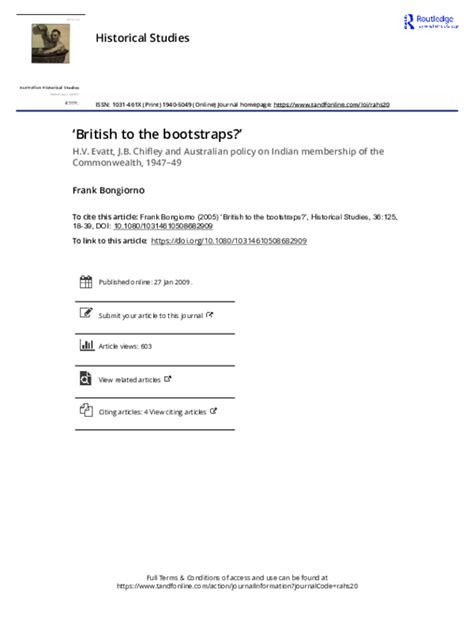 Pdf ‘british To The Bootstraps
