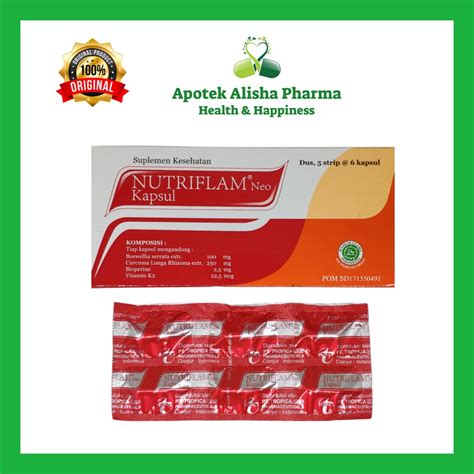 Jual Nutriflam Neo Kapsul Strip 6kapsul Nutriplam Kapsul Suplemen Penyembuhan Luka Bengkak