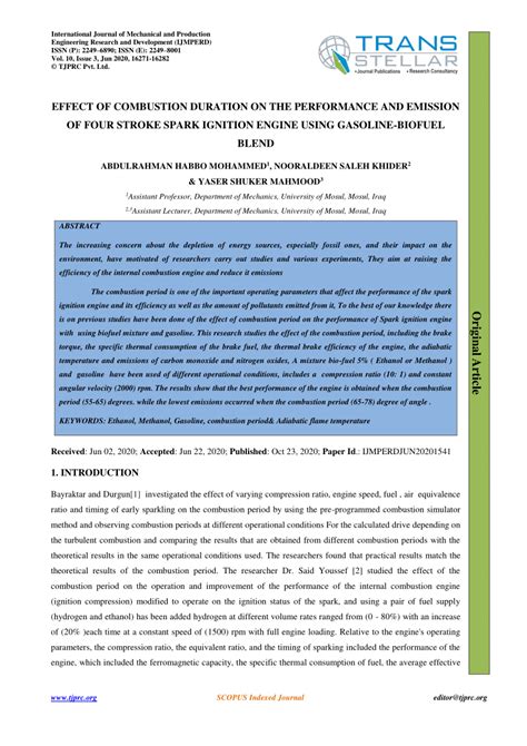 Pdf Effect Of Combustion Duration On The Performance And Emission Of