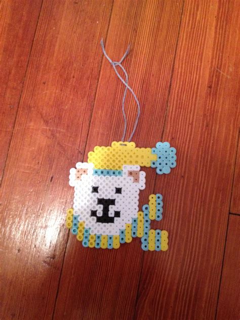 Polar Bear Ornament 🎄 Christmas Perler Beads Perler Beads Designs