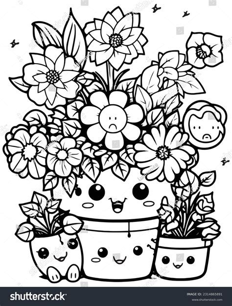 Cute Flowers Coloring Pages