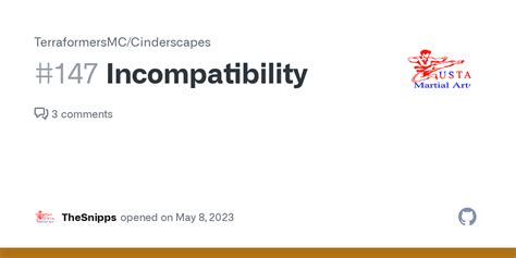 incompatibility · issue 147 · terraformersmc cinderscapes · github