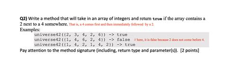 Solved Q Write A Method That Will Take In An Array Of Chegg