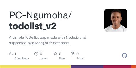 Github Pc Ngumoha Todolist V A Simple Todo List App Made With Node Js And Supported By A