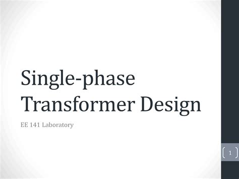 SOLUTION Single Phase Transformer Design Studypool