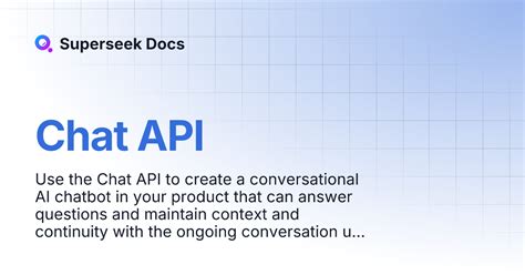 Chat API Superseek Docs