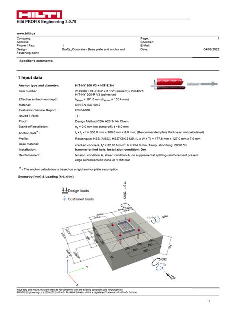 Hilti Profis Engineering Anchor Design Pdf