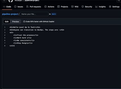 Creating A Cicd Pipeline Using Github And Aws Codepipeline Victor Jackson