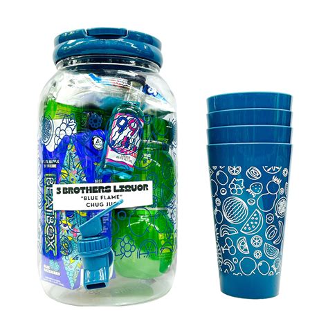 3 Brothers Liquor Blue Flame Chug Jug Alcohol Cocktail Bucket
