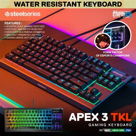 Jual Steelseries Apex 3 TKL RGB Gaming Keyboard Shopee Indonesia