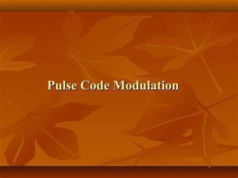 pulse code modulation pcm