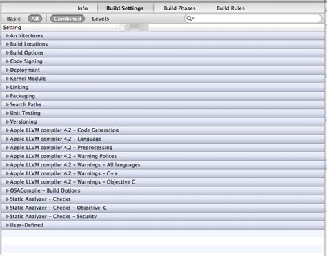 Xcode46 Xcode 46 Target Build Setting Missing The Apple Llvm