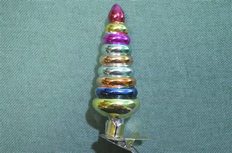 Купить Игрушка елочная стеклянная Пирамида пирамидка башня Стекло прищепка Новогоднее