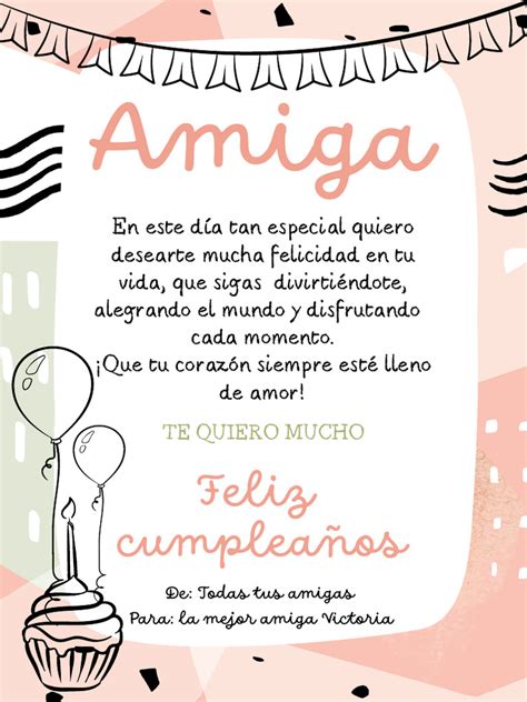 Carta De Feliz Cumpleaños A Mi Mejor Amiga