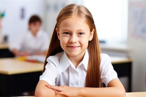 Premium Ai Image Portrait Of A Beautiful Young School Girl In The