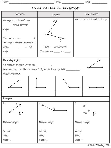 geometry unit 1 intro to geometry notes and worksheets classful
