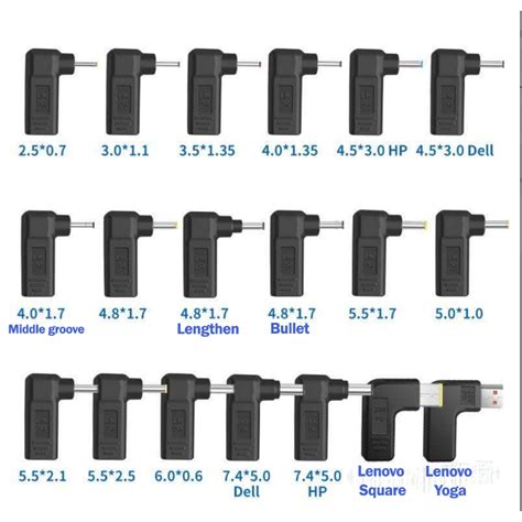 Dell HP Lenovo Asus Acer DC Plug Adapter Connector Tips USB Type C Female To Universal Male Jack
