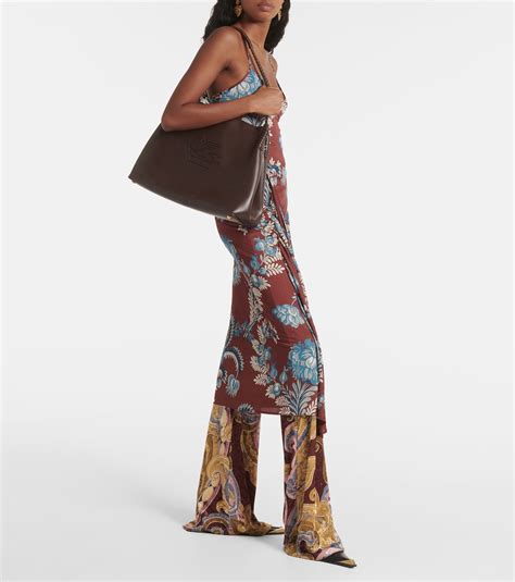 Libra Medium Leather Tote Bag In Brown Etro Mytheresa