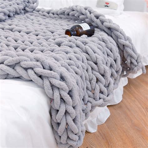 Bigacogo Chunky Knit Blanket Throw 51x63 100 Hand
