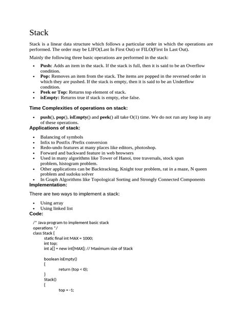 Stack Pdf Computer Programming Algorithms And Data Structures