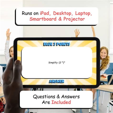 Negative Exponents Frustration Math Game No Prep Grade 9 Review