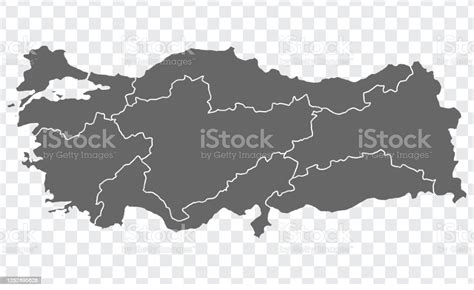 터키의 빈지도 터키지도의 지역 웹 사이트 디자인 로고 앱 Ui에 대한 투명한 배경에 터키의 높은 상세한 회색 벡터지도 Eps10 0명에 대한 스톡 벡터 아트 및 기타 이미지