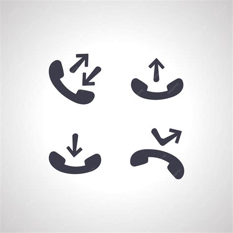 Premium Vector Handset Icon Incoming Call Outgoing Call Missed Call Phone Icon