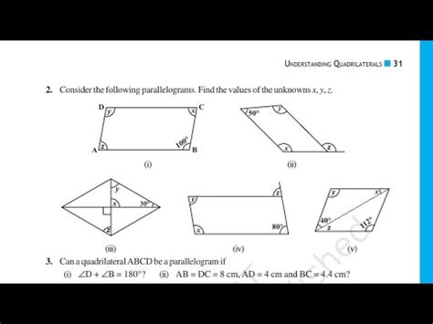 Class Maths Chapter Exercise Question Ii Understanding Quadrilaterals New