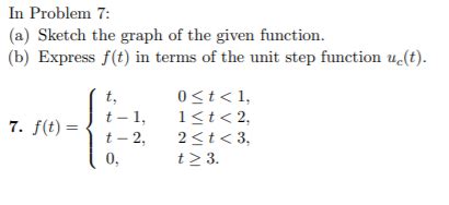 Solved In Problem A Sketch The Graph Of The Given Chegg Com