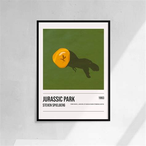 Jurassic Park Movie Poster Minimalist Print Art Spielberg Etsy