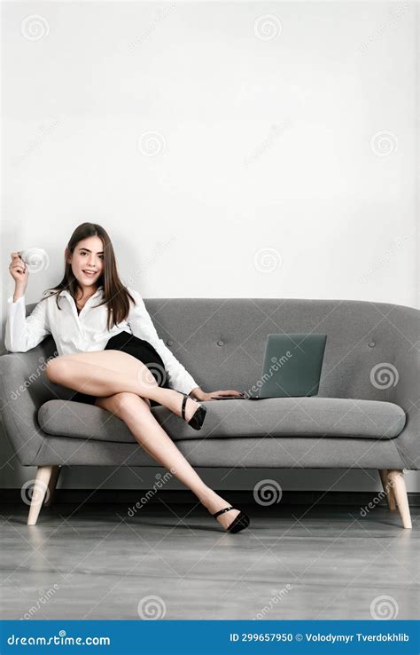 Seductive Secretary With Laptop In Office Pretty Accountant Sensual