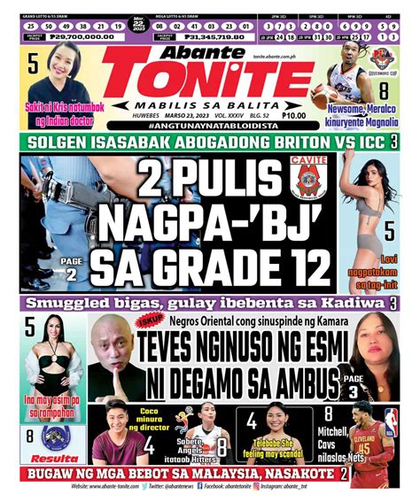 Tonite Front Page | Balita ngayong Marso 23, 2023 | Abante Tonite