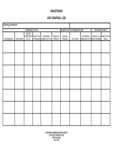 Free Printable Key Log Templates Printable Templates