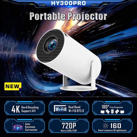160ansi Home Cinema Projector Support 4k 1080p Outdoor Portable