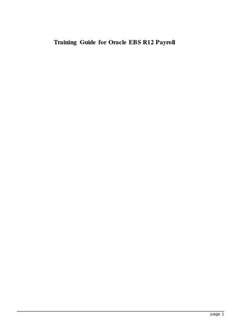 Training Guide For Oracle Ebs R12 Payroll Pdf Salary Payroll