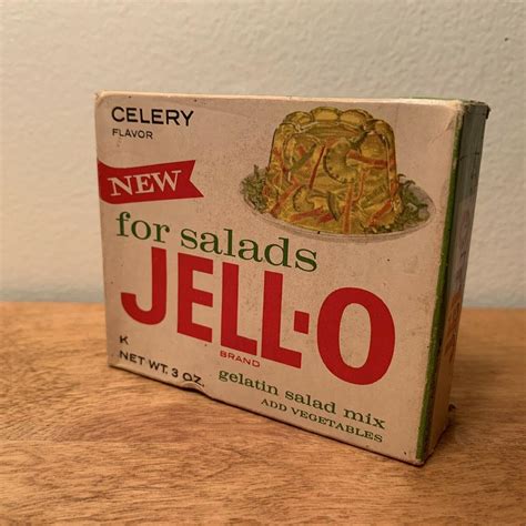 Vintage 1950s Jello Rare Celery Flavor Unopened Full Box Midcentury