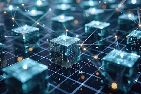 Premium Photo A Data Network Of Cube Connected A Small Neural Network