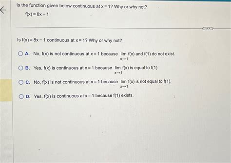 solved is the function given below continuous at x 1 ﻿why