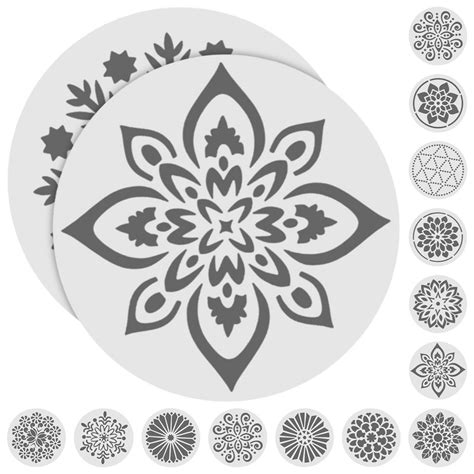 꽃 그림 템플릿 장식 꽃 템플릿 할로우 아웃 Diy 스텐실 흰색 할로우 아웃 드로잉 24 개 회화 용품