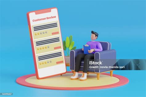 고객 피드백 검토 경험 등급 3d 그림입니다 고객 피드백이 있는 스마트폰 좋은 평가와 나쁜 평가와 텍스트로 별을 검토합니다 3차원 형태에 대한 스톡 사진 및 기타 이미지