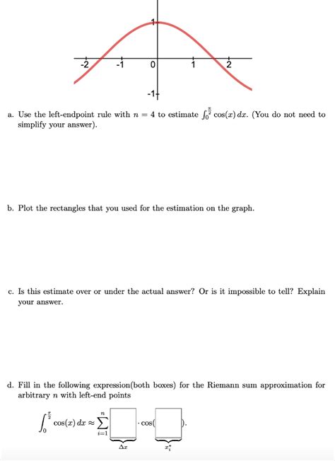Solved 1 A Use The Left Endpoint Rule With N 4 To