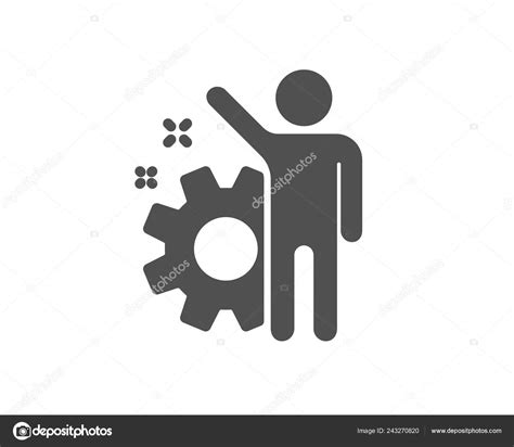 Employee Icon Business Management Sign Work Gear Symbol Quality Design Stock Vector Image By