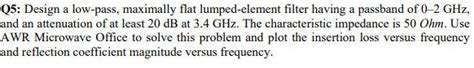 Solved Q5 Design A Low Pass Maximally Flat Lumped Element