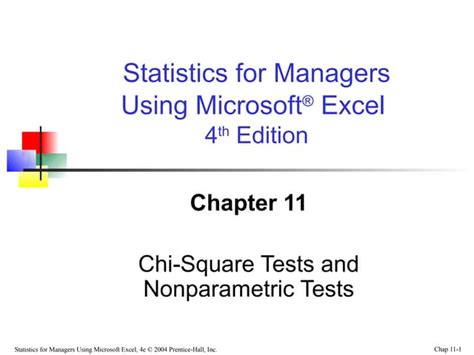 Chi Square Tests And Nonparametric Tests Ppt