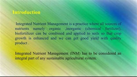 Integrated nutrient management | PPTX