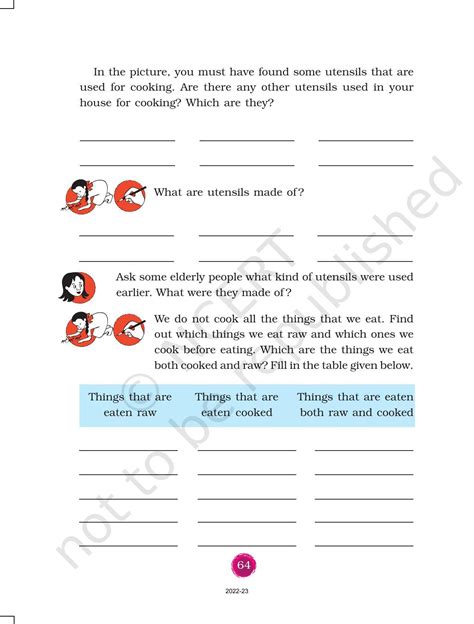 Ncert Book For Class 3 Evs Chapter 10 What Is Cooking Indcareer Schools