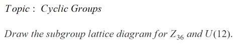 Answered Topic Cyclic Groups Draw The Subgroup… Bartleby