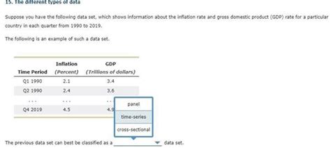 solved 15 the different types of data suppose you have the