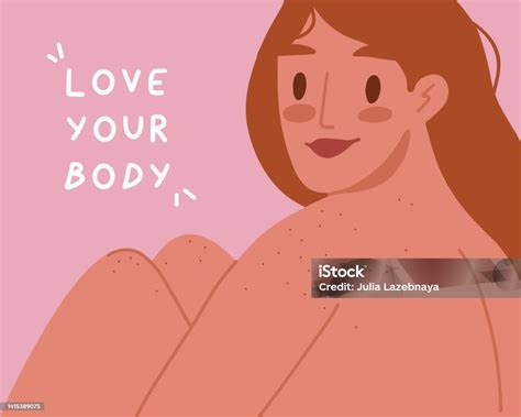 Young Woman Poster Body Positive Concept Love Yourself Self Acceptance